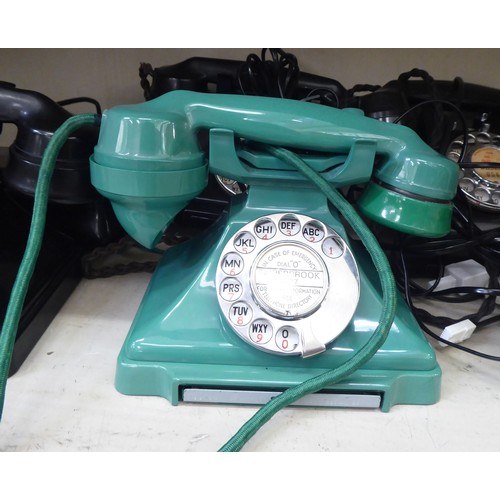 Vintage telephone handsets: to include a turquoise coloured plastic ...