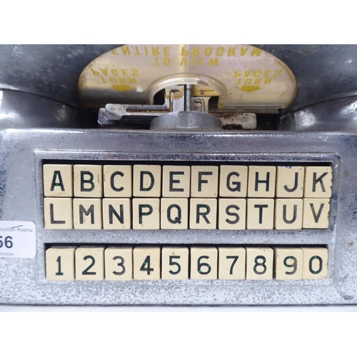 A Seeburg 200 Wall-O-Matic juke box selector, in a silvered metal case ...