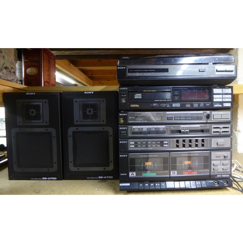 A Sony XO-750w hi-fi stereo system with a turntable, a CD player and a ...