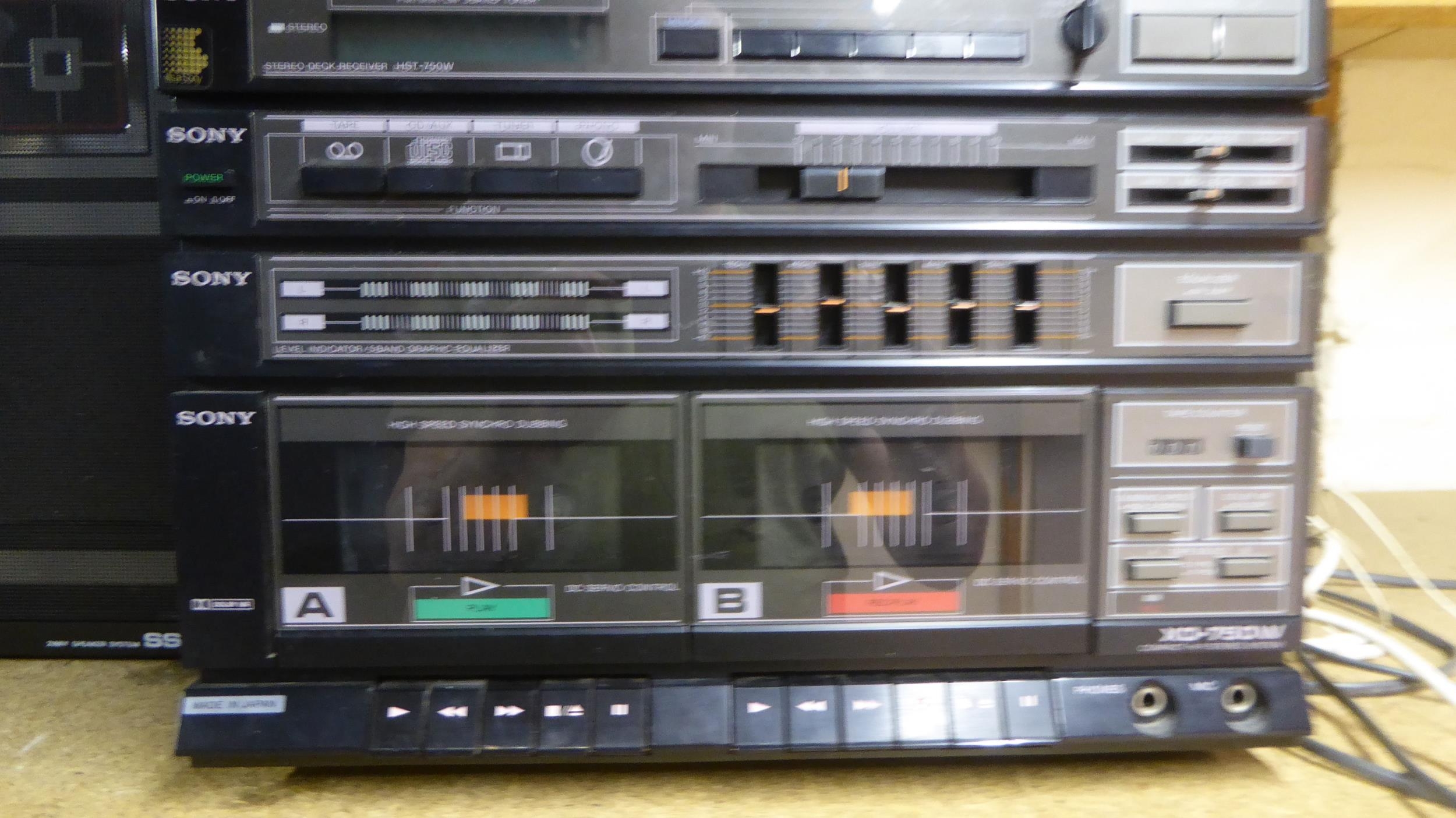 A Sony XO-750w hi-fi stereo system with a turntable, a CD player and a ...