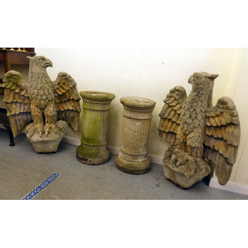 A pair of late 1950s composition stone grotesque birds on separate ...