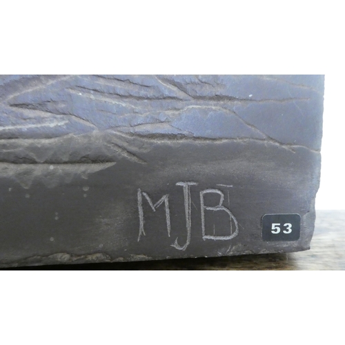 MJB - 'Argonaut' impressed slate bears initials & a Mall Galleries ...