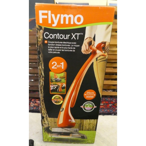 Outdoor and DIY items, viz. a Flymo Contour XT strimmer; a folding pop ...