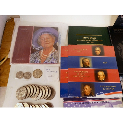 Uncollated British and American loose and proof coins