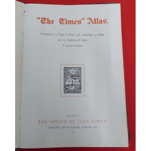 Book: 'The Times Atlas' 1895, in one volume