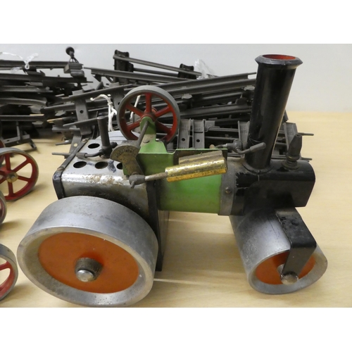 Mamod model train track; truck side accessories; and painted lead ...