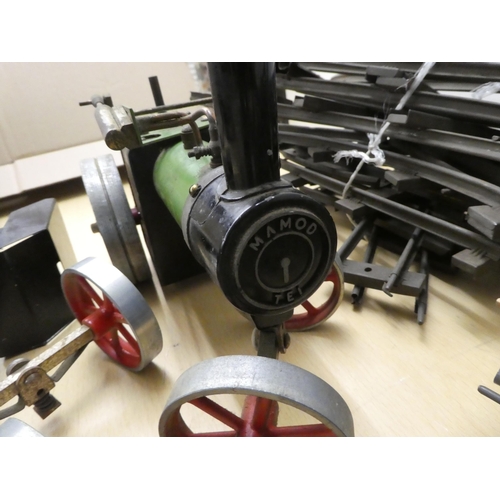 Mamod model train track; truck side accessories; and painted lead ...