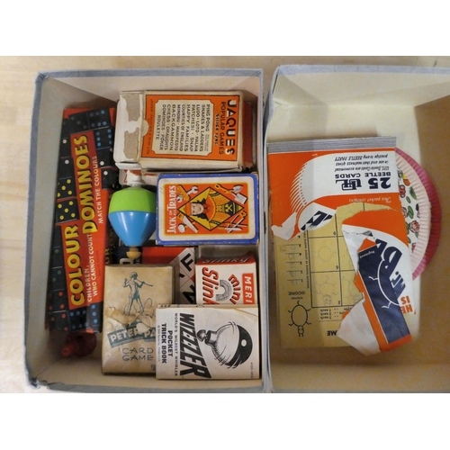 An early 20thC cast metal trunk, containing period puzzles and games 11 ...