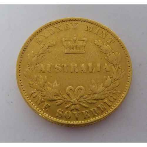 An 1863 Australian Sydney Mint sovereign