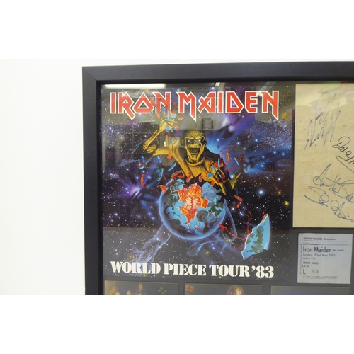 A presentation collage relating to The World Piece Tour '83 of Iron ...