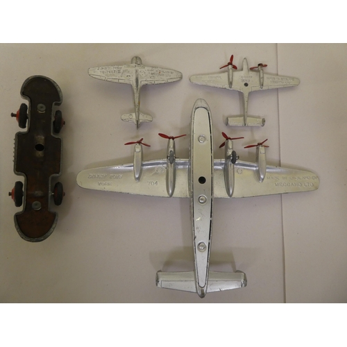 Three Dinky diecast model aeroplanes and a car; and a Chinese made ...