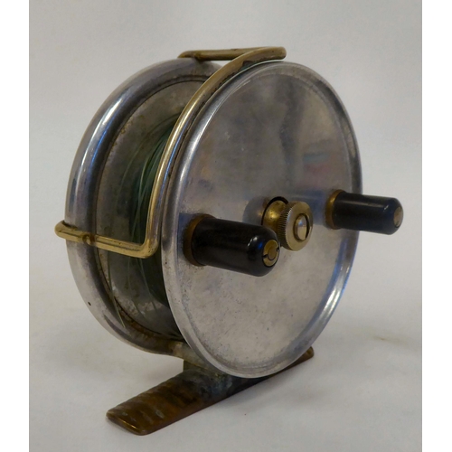 A Hardy Bros 'The Longstone' 3.5"dia fishing reel with line guide