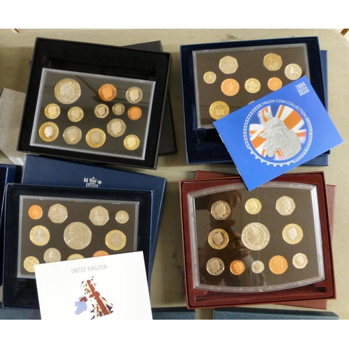 Uncollated Royal Mint issued, uncirculated proof coins of the year ...