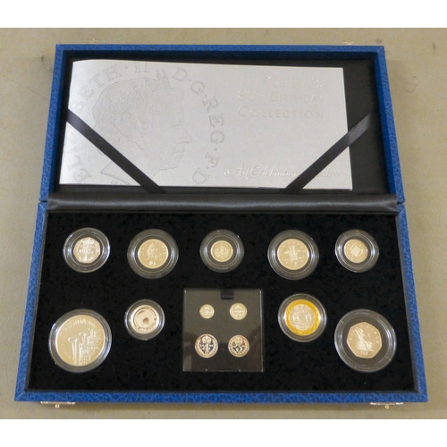 A Royal Mint silver proof complete coin set for 'The Queens 80th ...