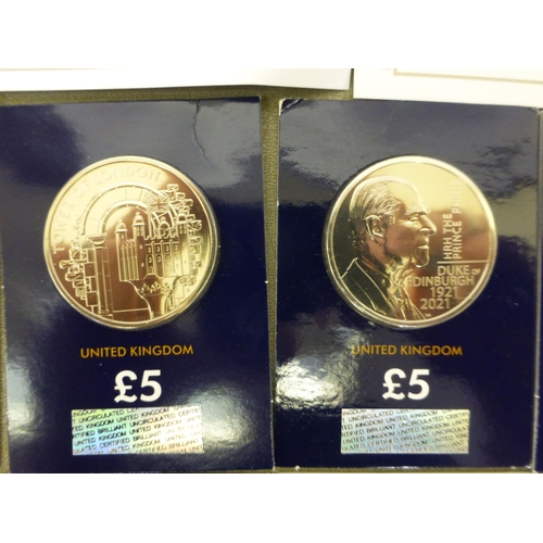 Uncollated collectors coins: to include a commemorative 50 pence piece