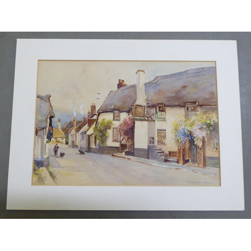 Attributed to E Haselhurst - 'The Ship Inn, Porlock' watercolour bears ...