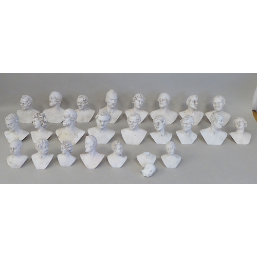 Approx. twenty-five Italian cast plaster busts