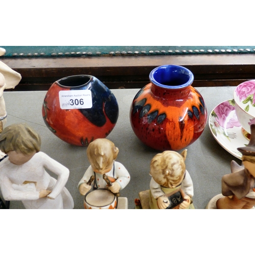 Decorative items: to include four Goebel china figures all approx. 4"h