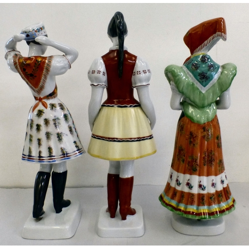 Six Hungarian porcelain figures by Hollohaza and Aquincam, the tallest ...