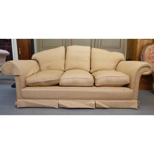 A Scotchgard protected Highly Sprung Ltd two tone peach coloured fabric ...