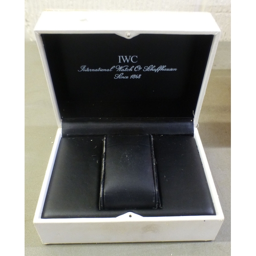 Empty designer watch boxes: to include examples by IWC and Omega