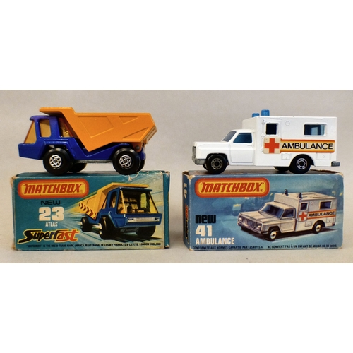 A set of eight Matchbox Mini 75 Superfast series diecast model vehicles ...