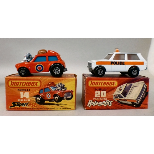 A set of eight Matchbox Mini 75 Superfast series diecast model vehicles ...