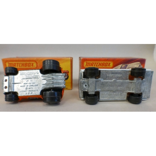 A set of eight Matchbox Mini 75 Superfast series diecast model vehicles ...