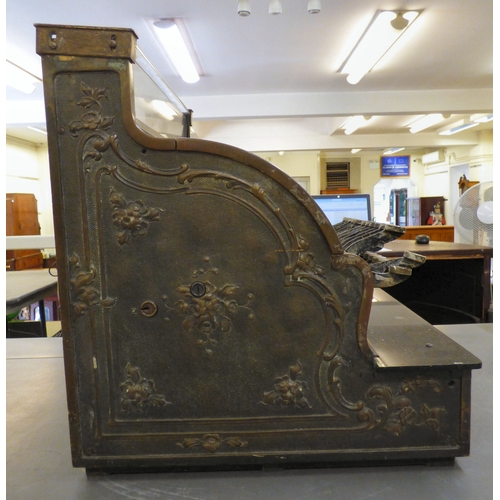 A vintage cast iron National Cash register 17"h