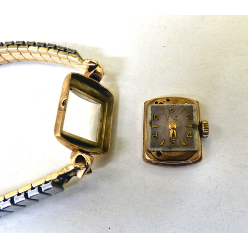 A lady's 9ct gold cased Tudor wristwatch, faced by an Arabic dial, on a ...