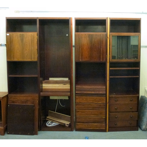 A Scan-Flex made in Denmark rosewood, four modular section living room ...