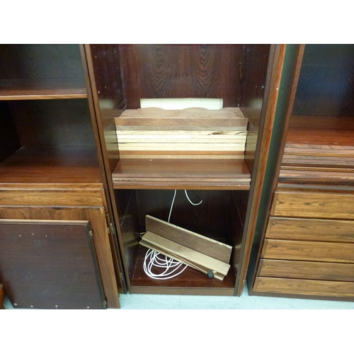 A Scan-Flex made in Denmark rosewood, four modular section living room ...