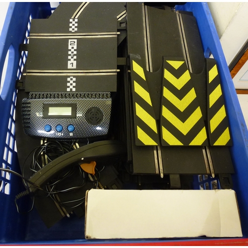 A 1.32 scale Scalextric, viz. Aston Martin Red Vs Silver Supercars ...