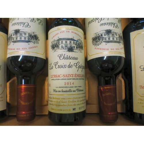 A case of twenty-four 375ml bottles of 2014 Chateau la Croix de Grezard ...