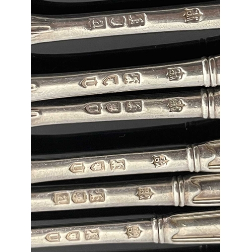 A Victorian silver six-place part-setting of Albany pattern flatware ...