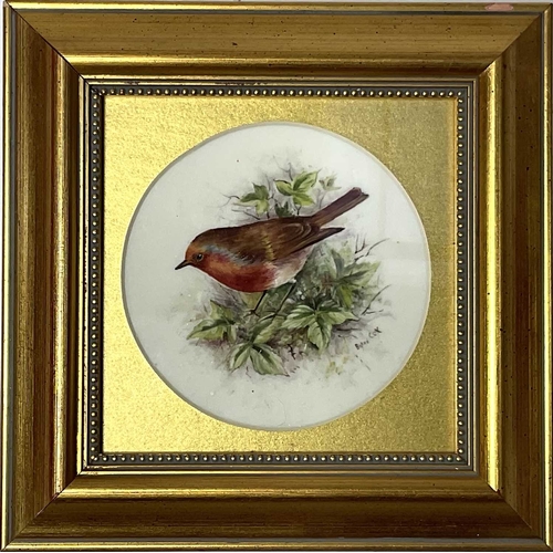 Bryan Cox (Royal Worcester Artist), three painted porcelain plaques ...