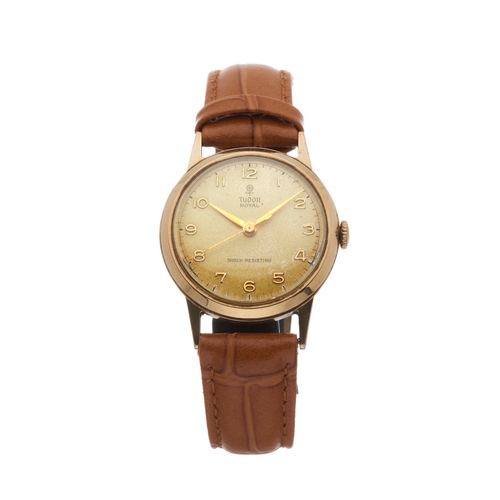 Tudor, a 9ct gold Royal wrist watch, reference 12324, signed manual ...