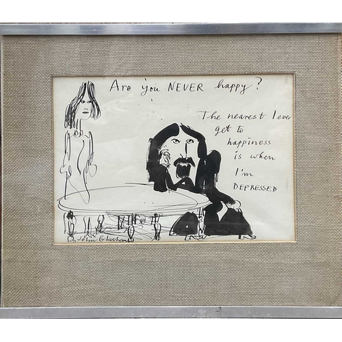 John Glashan (British, 1927-1999), 'Are You NEVER Happy?', ink on paper ...