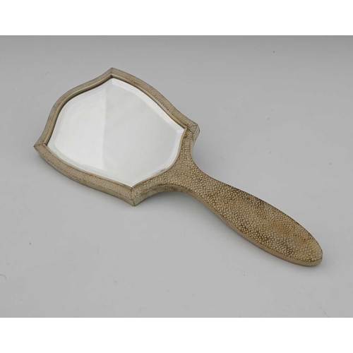 Glasgow School, an Arts and Crafts painted shagreen hand mirror, circa ...