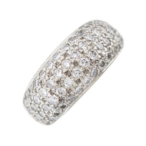 An 18ct gold pave-set diamond band ring An 18ct gold pave-set diamond ...