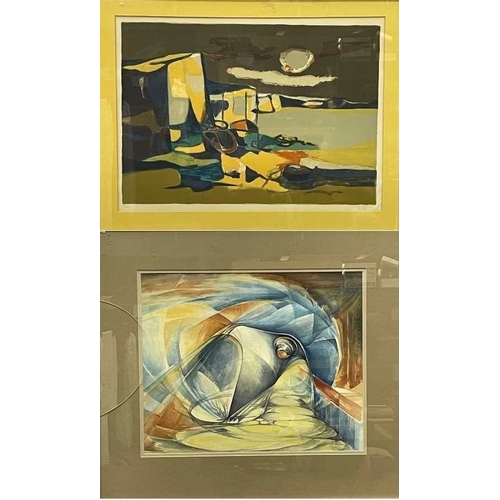 M. Gillison, abstracted watercolour on paper, signed and dated 1961 l.r ...