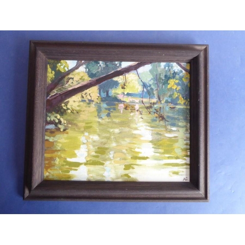 ANNETTE GRIFFITHS - six oil on artist's board paintings to include ...