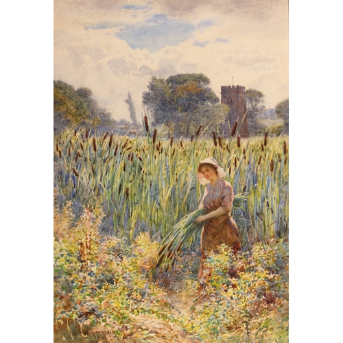 Joseph Kirkpatrick (British 1872-1936) Gathering Bullrushes signed and ...