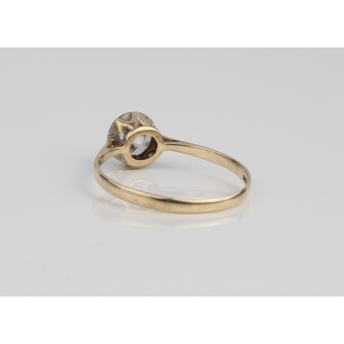 Three 9ct gold rings - two set with a single clear stone (one a/f ...