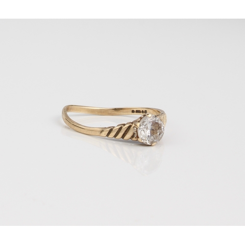 Three 9ct gold rings - two set with a single clear stone (one a/f ...