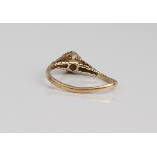 Three 9ct gold rings - two set with a single clear stone (one a/f ...