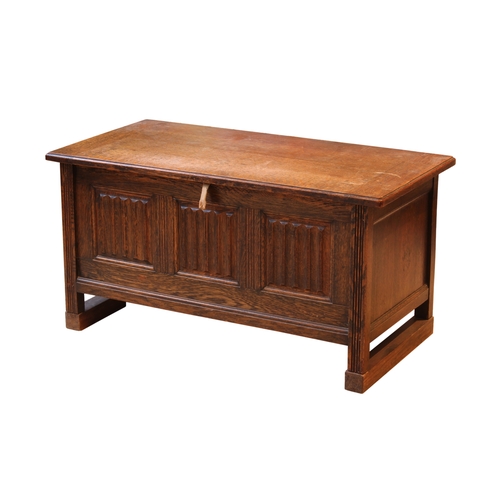 An early 18th century style carved oak small coffer - 1920s-30s, the ...