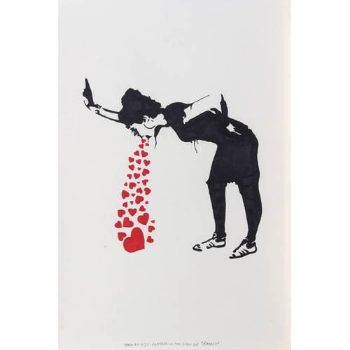 Robert Driessen (Dutch, well known art forger) in the manner of Banksy ...