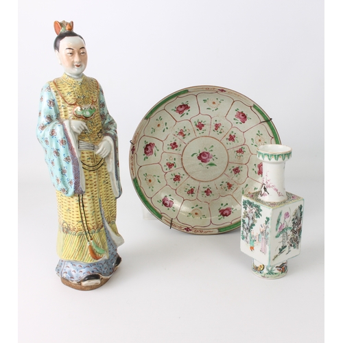 A 20th century decorative Chinese figurine (40 cm high) and possibly a ...
