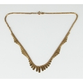 A vintage 9ct yellow gold fringe necklace - London import hallmarks ...
